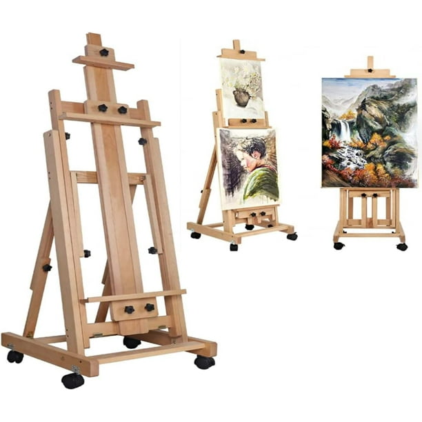 FETCOI Wood Movable Painting Easel Extra Large Heavy-Duty Studio Art ...