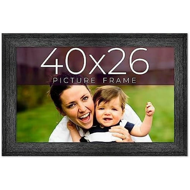 40X26 Frame Black Real Wood Picture Frame Width 1.5 Inches | Interior ...