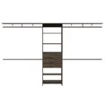 Zamora 69"W - 118"W Closet System, Four Hanging Rods, Three Drawers ...