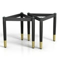 Furniture of America Modu Solid Wood Black Coffee Table Base Legs (Set ...