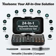 Toolsons Multi Tool Set, 24 In 1 Magnetic Ratchet Screwdriver Set for ...