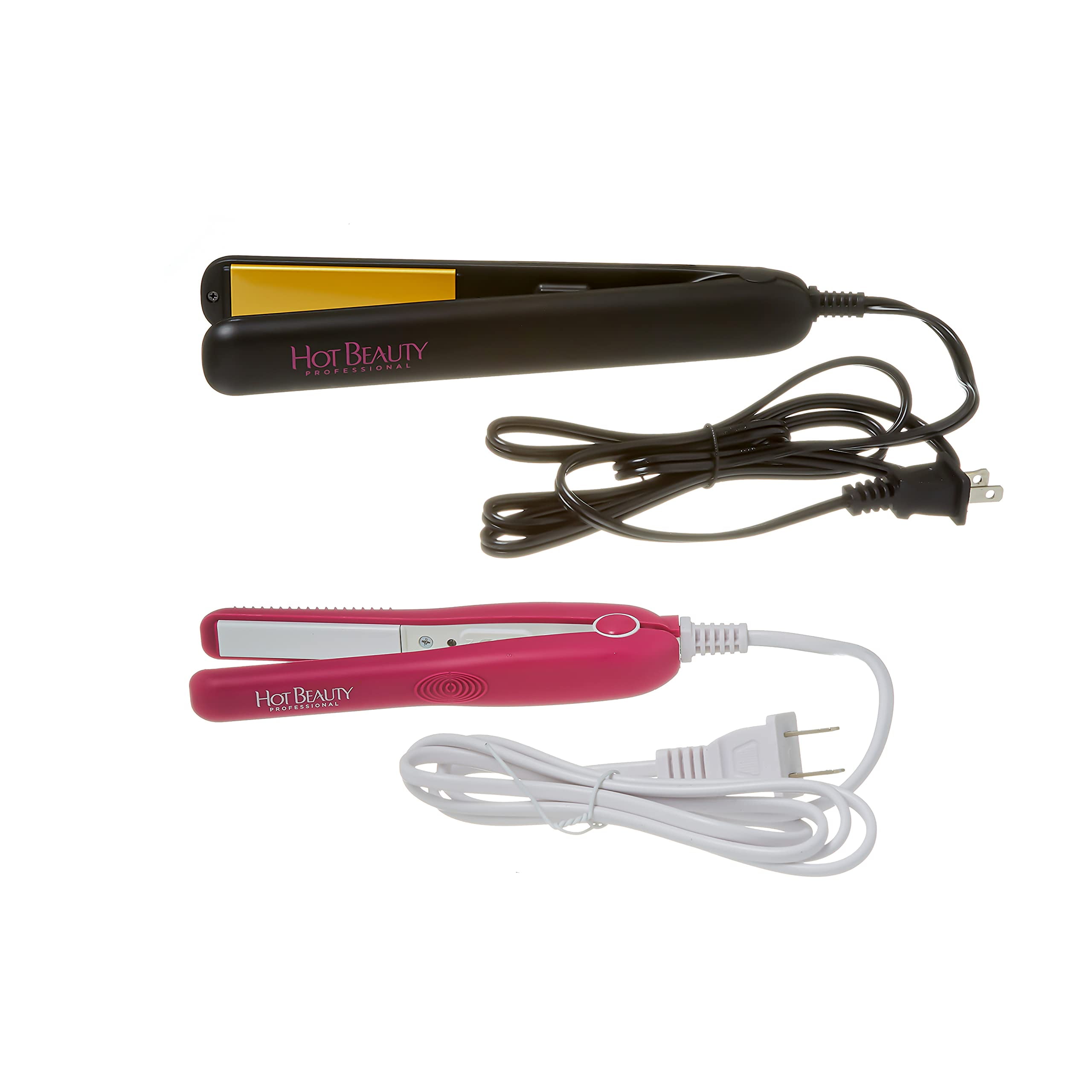 Ceramic Flat Irons 2 in 1 Value Pack 1 and Mini 1 2 with Free Travel Pouch Walmart