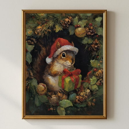 UPC 460965181549 - Winter Squirrel Wall Art Print Woodland Animal Decor ...