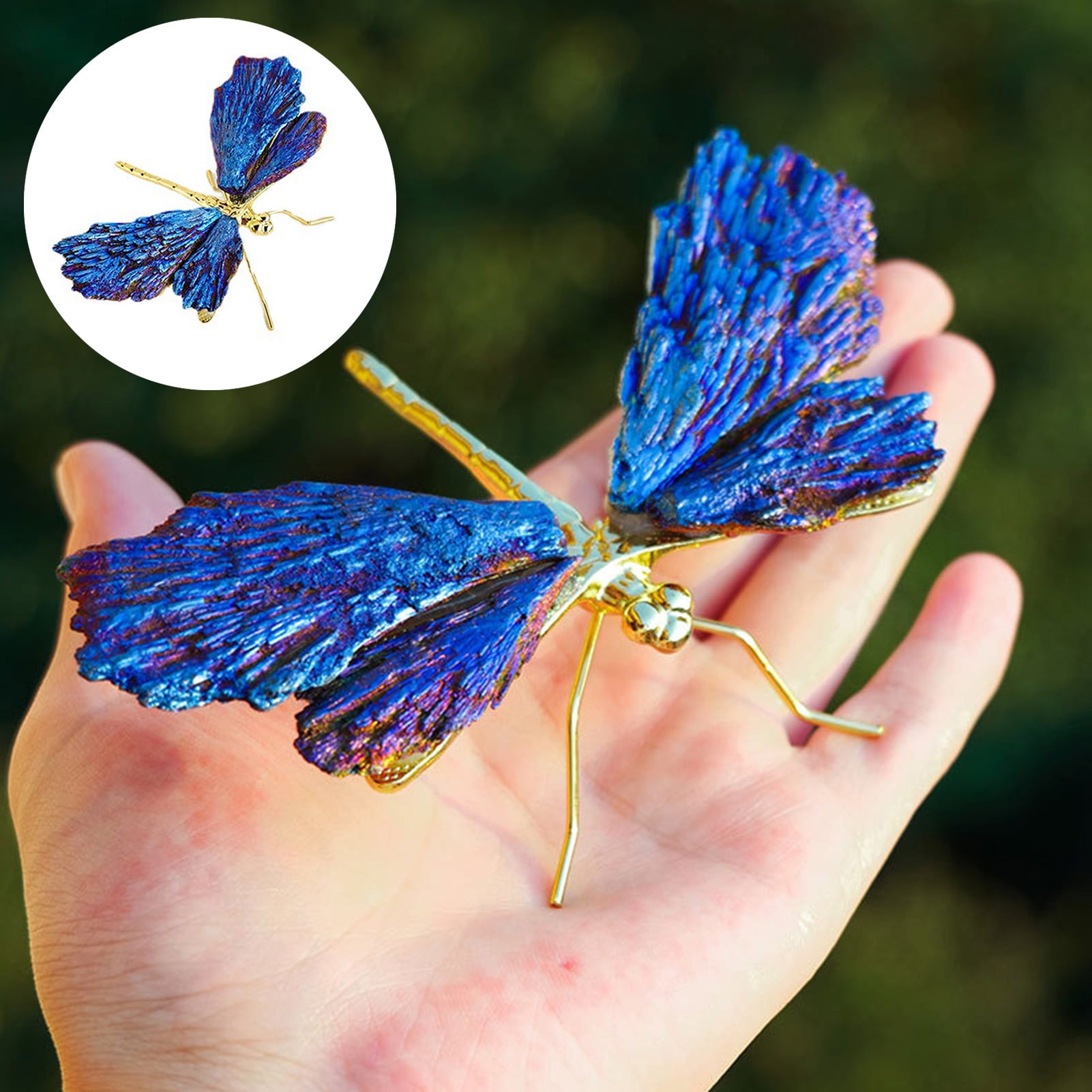 Dragonfly Art Work Electroplated Ornament - Faux Crystal - 3D Effect ...