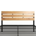 Full Size Bed Frame Steady Steel Platform with Wood Headboard/Footboard ...