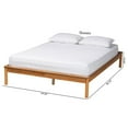 Baxton Studio, Queen Bed Frame, Honey Oak Finish, Wood, Mid-Century ...