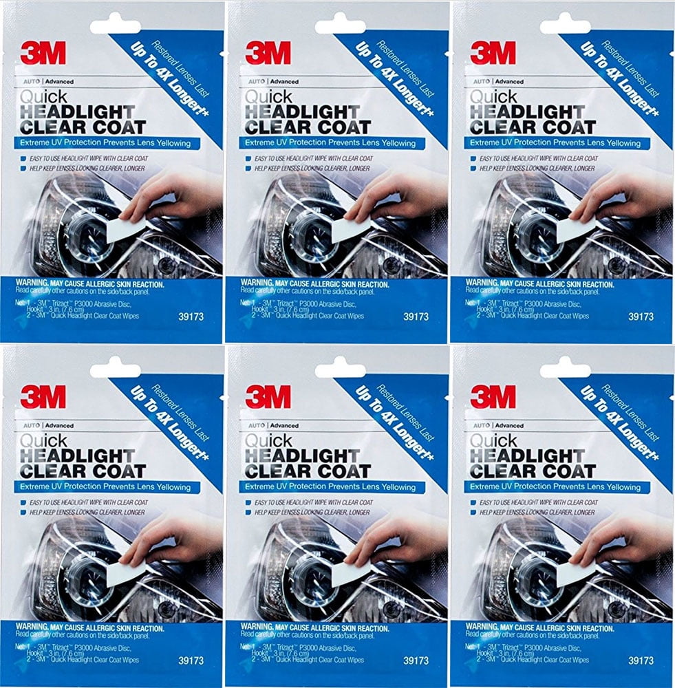 3M Quick Headlight Clear Coat - 6 Pack - Walmart.com