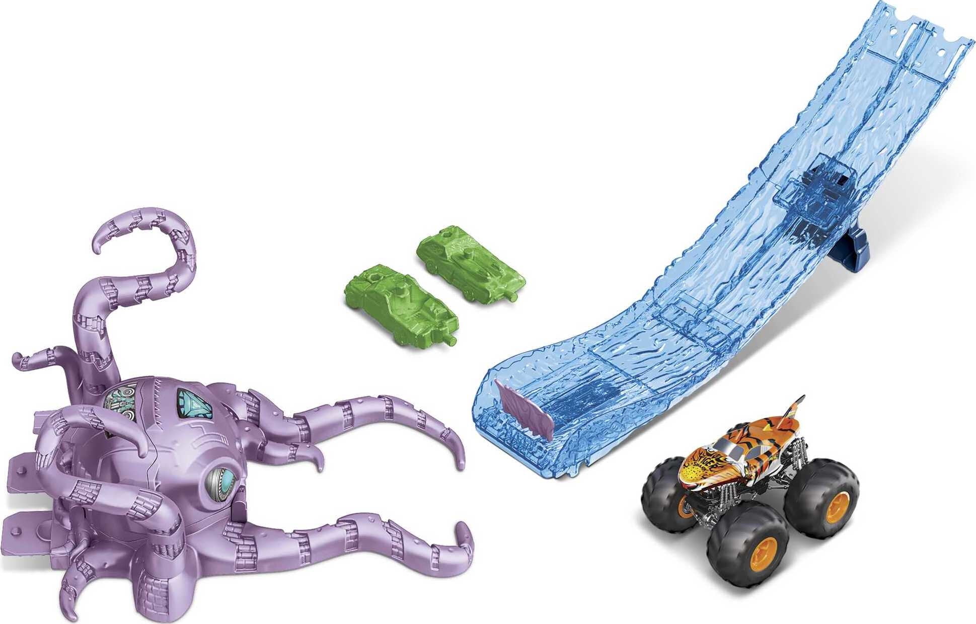 Hot Wheels Monster Trucks Octo-Slam Hero Playset with 1 Die-Cast ...