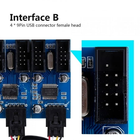 Hilitand 9 Pin USB Header,Motherboard 9 Pin USB Header Male 1 To 4 ...