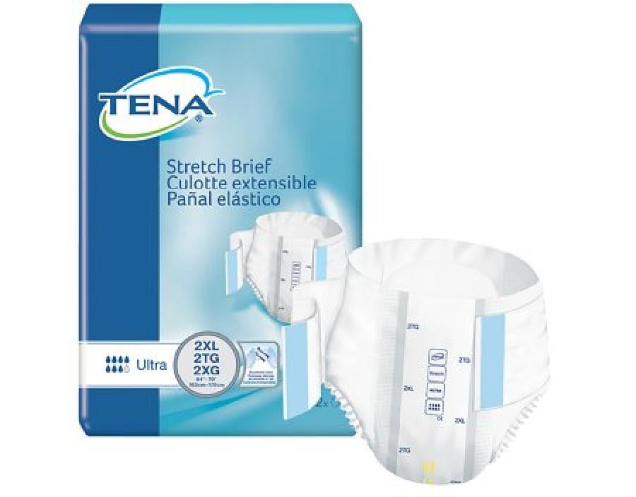 TENA Stretch Ultra Briefs, Heavy Absorbency, 2X-Large, 32 Count ...