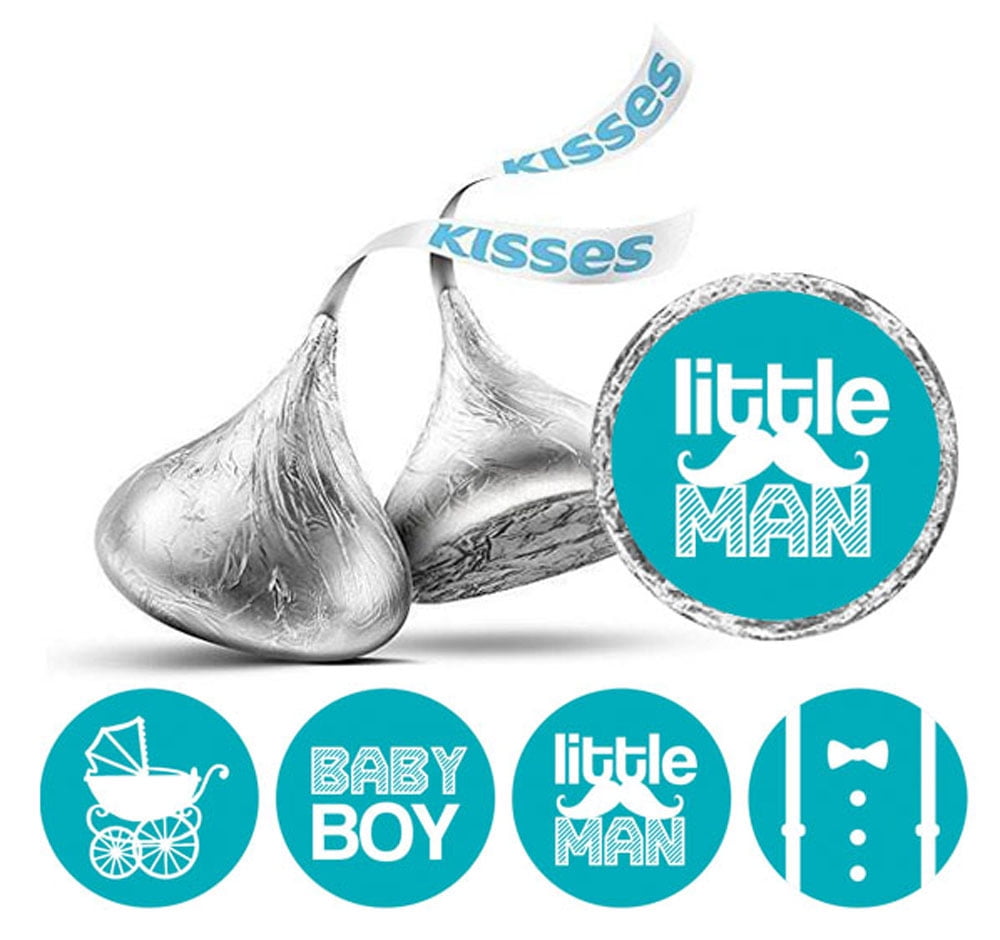 Darling Souvenir chocolate Candy Labels Little Man Round Stickers 190 ...