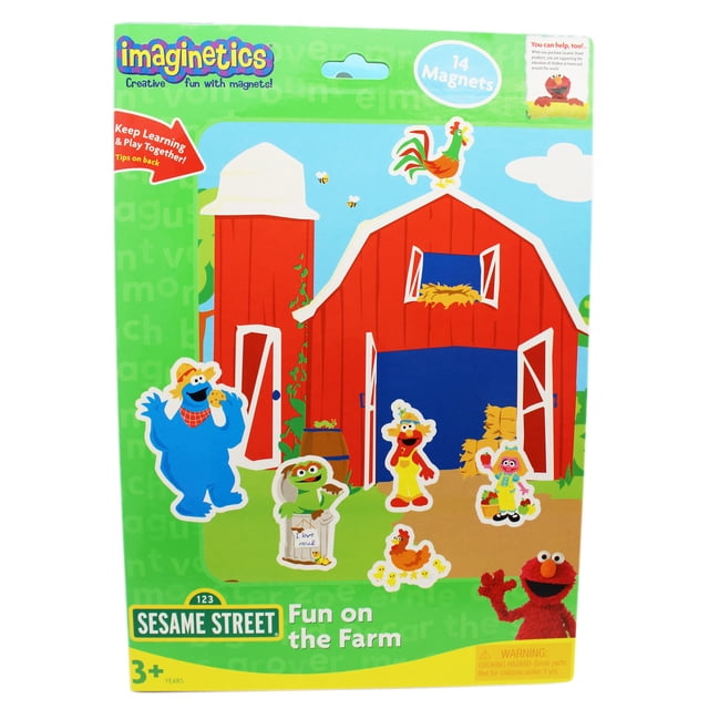 Imaginetics Sesame Street Fun on the Farm Kids Magnet Set (14 Magnets ...