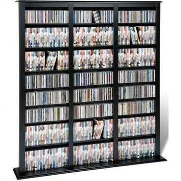 Bowery Hill 64" CD DVD Wall Media Storage Rack in Black - Walmart.com