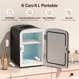 Auseo Mini Portable Fridge Personal, Countertop, 4L/6 Cans, Cooler ...