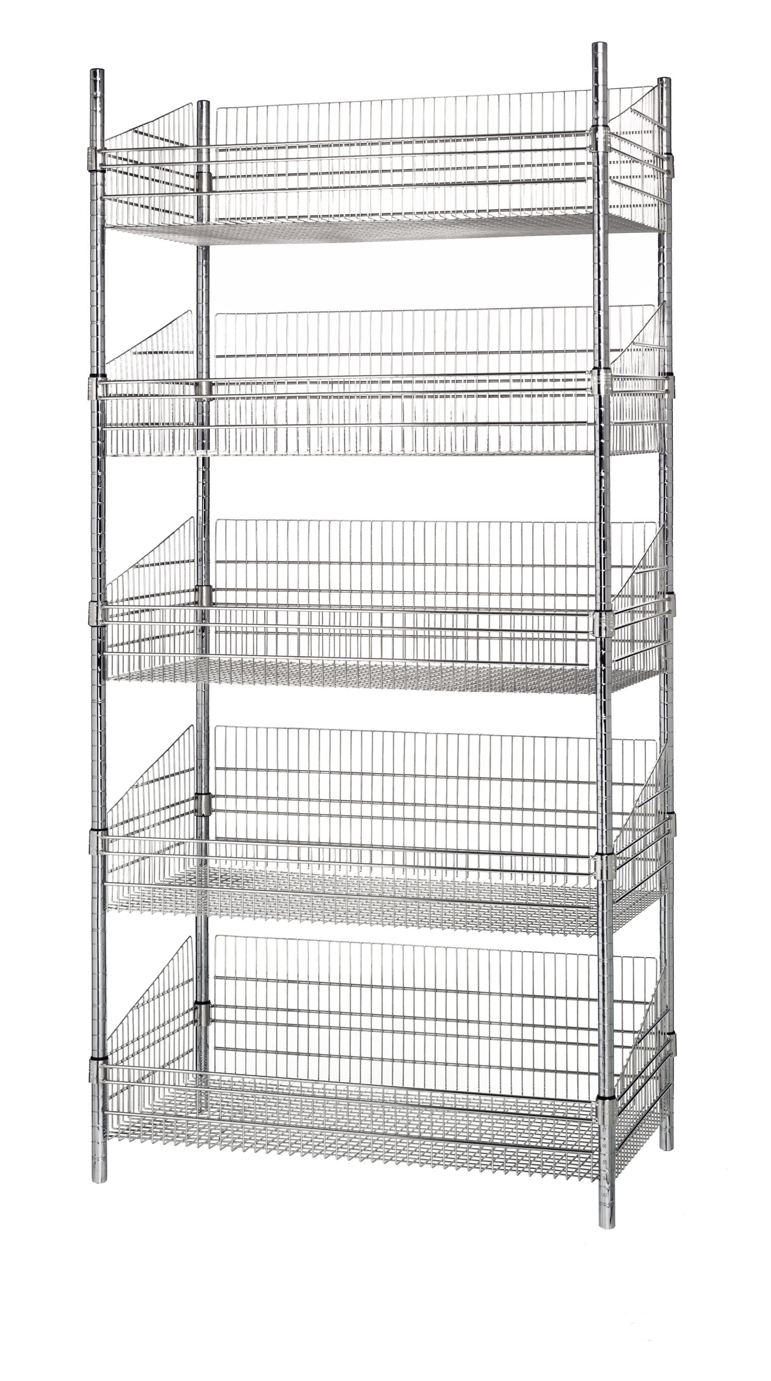 24" Deep x 48" Wide x 54" High 5 Tier Stationary Deep Basket Unit ...