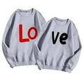 Bibifish Matching Couple Sweatshirts Red "LO" Letter Long Sleeve ...