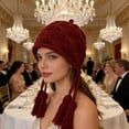 Aellinatey Fashion Knitted Fringe Beanies Warm Soft Stretchy Winter Hat ...
