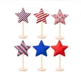 4th of July Star-Shaped Padded Table Decor, Patriotic Fabric & Wood ...