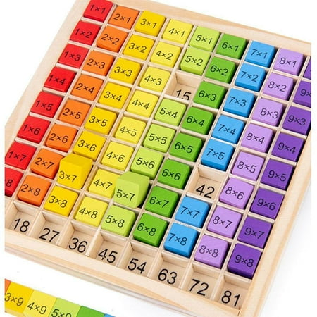 pitrice Wooden Times Table Math materials wood blocks educational toy ...