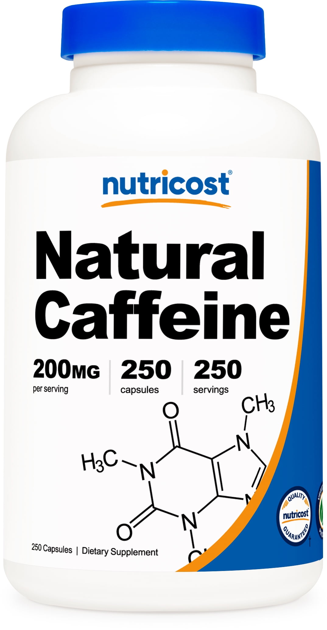 Nutricost Natural Caffeine 250 Capsules (200mg) - Gluten Free, Non-GMO ...