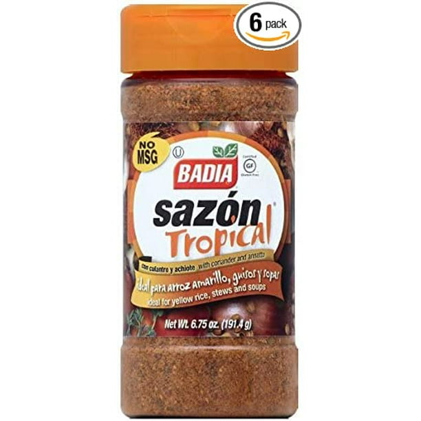 Badia Sazon Tropical with Coriander and Annatto, 6.75 Ounce (Pack of 6 ...