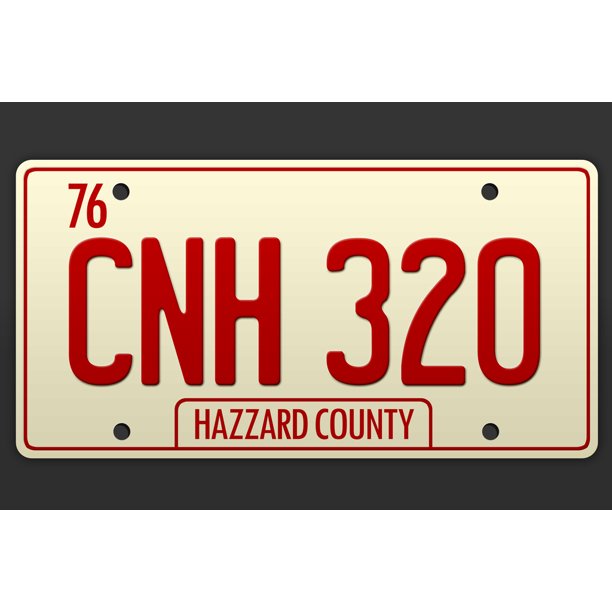 CNH 320 Hazzard County TV Show License Plate Cool Wall Decor Art Print ...