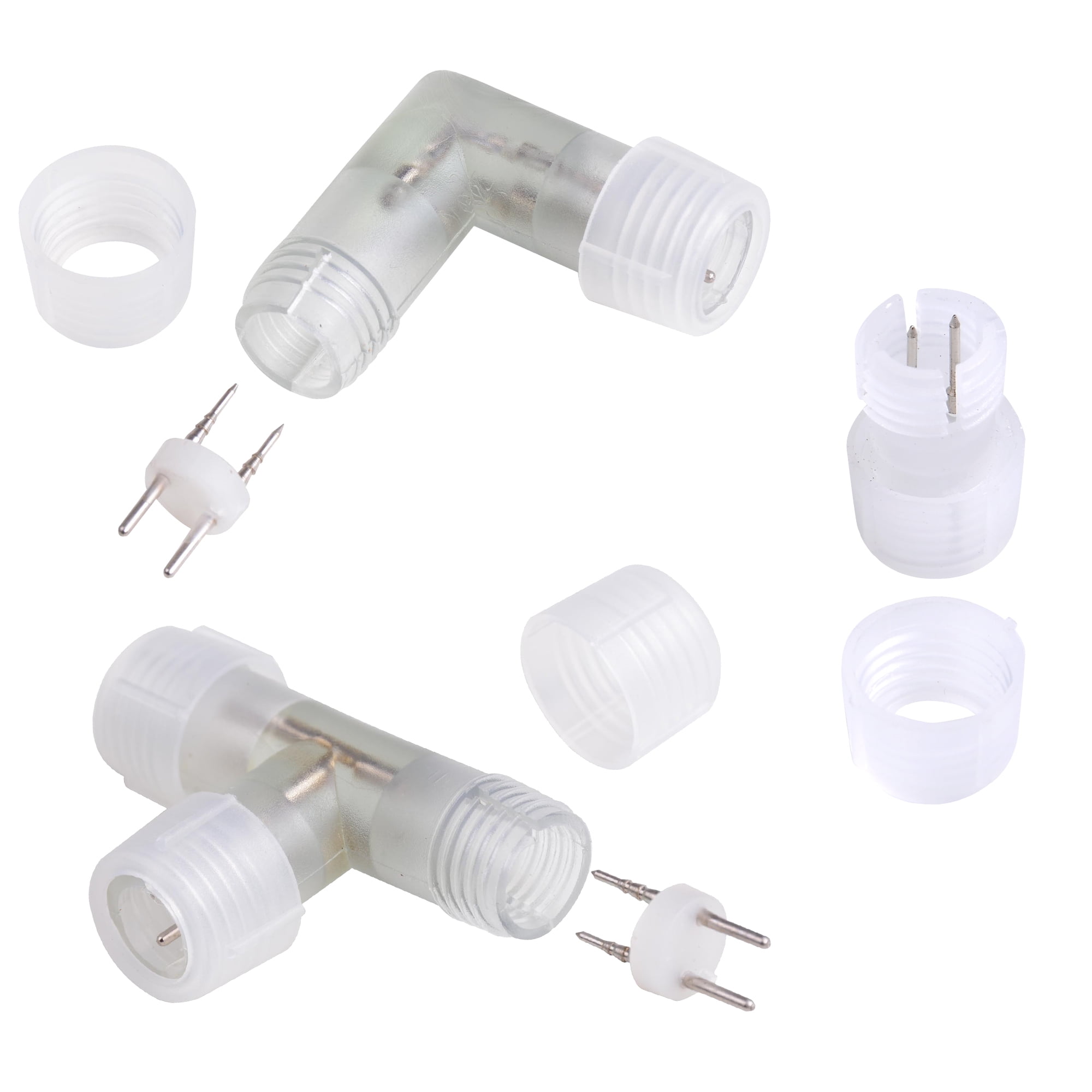 DELight PVC Splice Connectors Kit Pin I L T Type for 2-Wire 1/2" LED ...