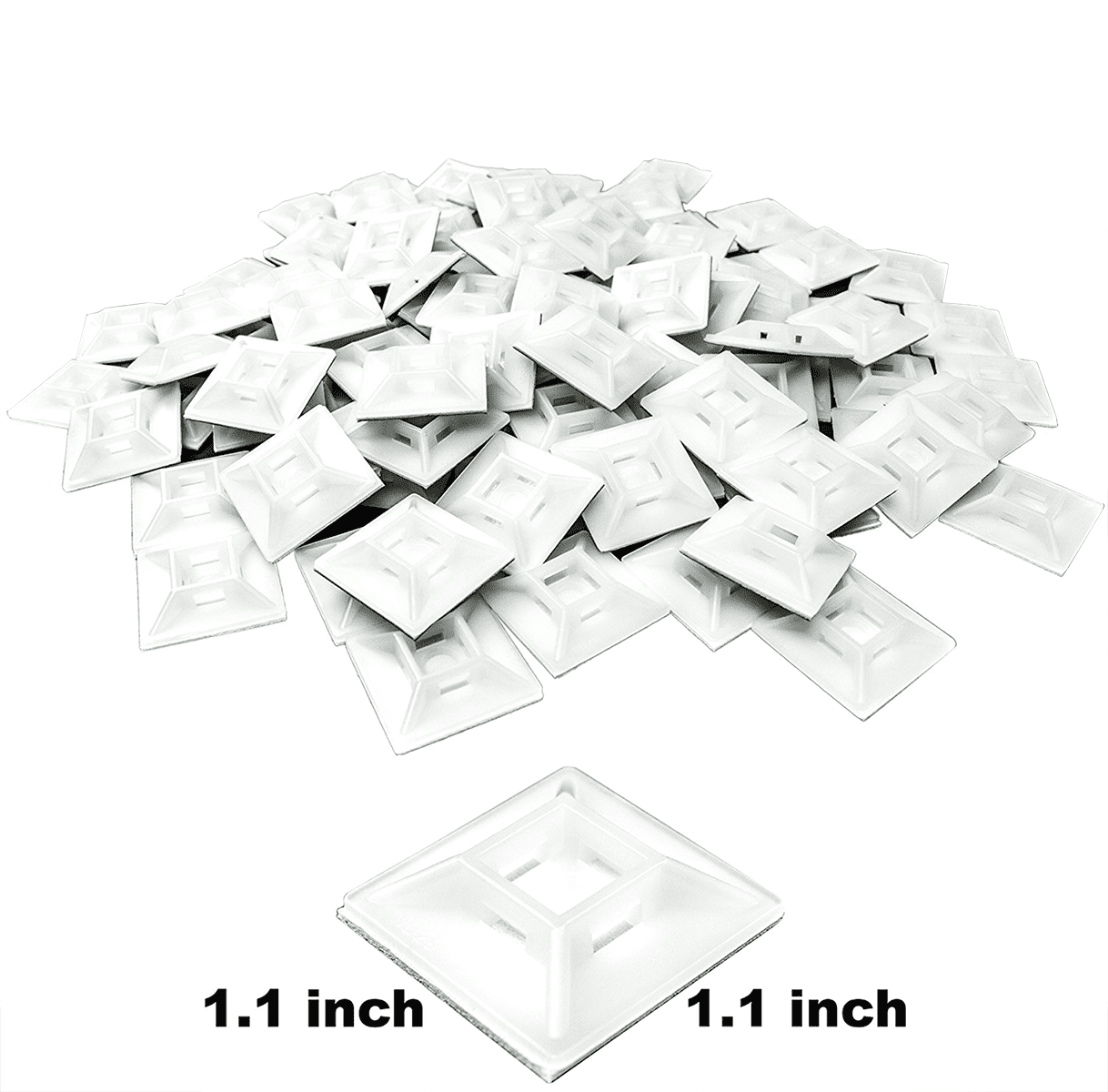 Large, Premium Zip Tie Adhesive-Backed Mounts 100 Pack by Nova Supply ...