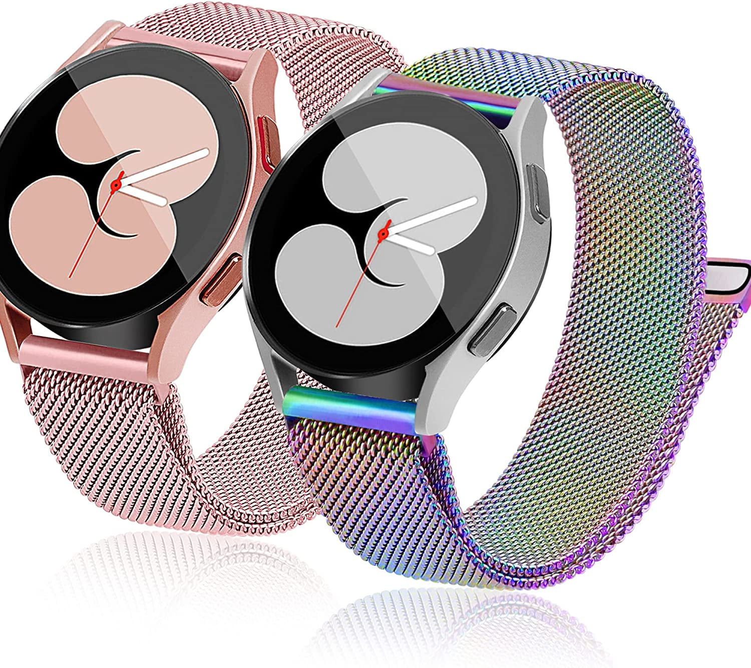 2 Packs Soft Metal Milanese Samsung Watch 4/5 Band, Mesh Loop 20mm ...