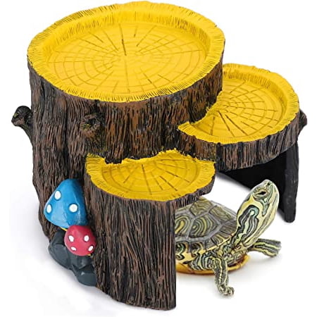 JOYWE Reptile cachette, résine Mini Forme de souche Cache Trou ...