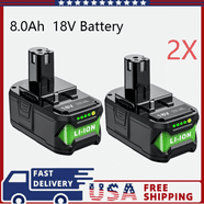 2 Pack 8.0Ah P108 18Volt Replacement Battery Compatible with Ryobi 18V ...