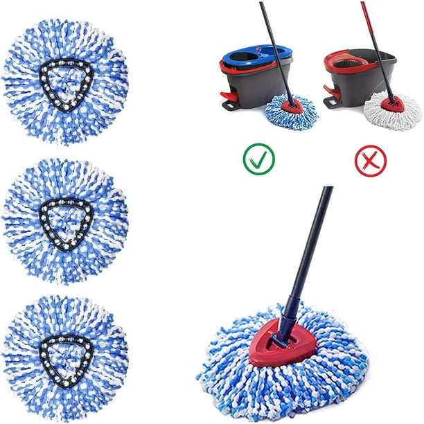 RinseClean Spin Mop Replacement Head - Include 3 Pack Microfiber Spin ...