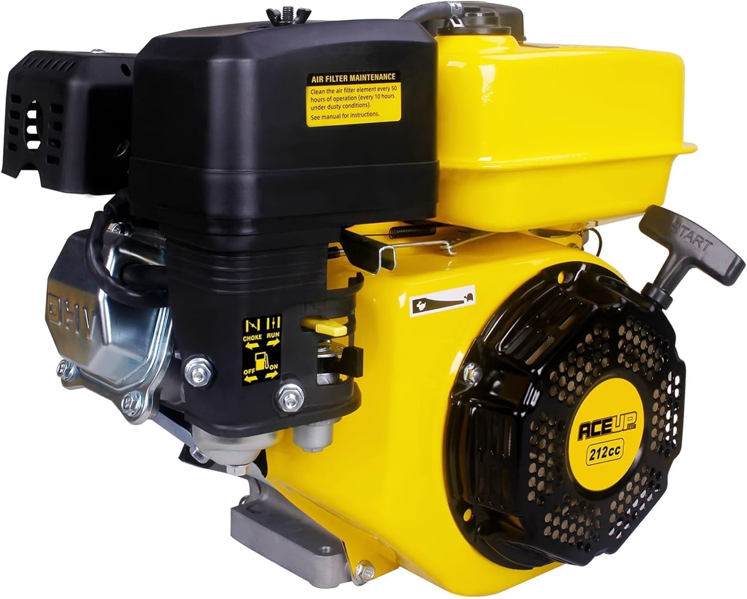 Aceup Energy 7HP 212cc Gas Engine Horizontal Shaft, 4 Stroke OHV Gas ...