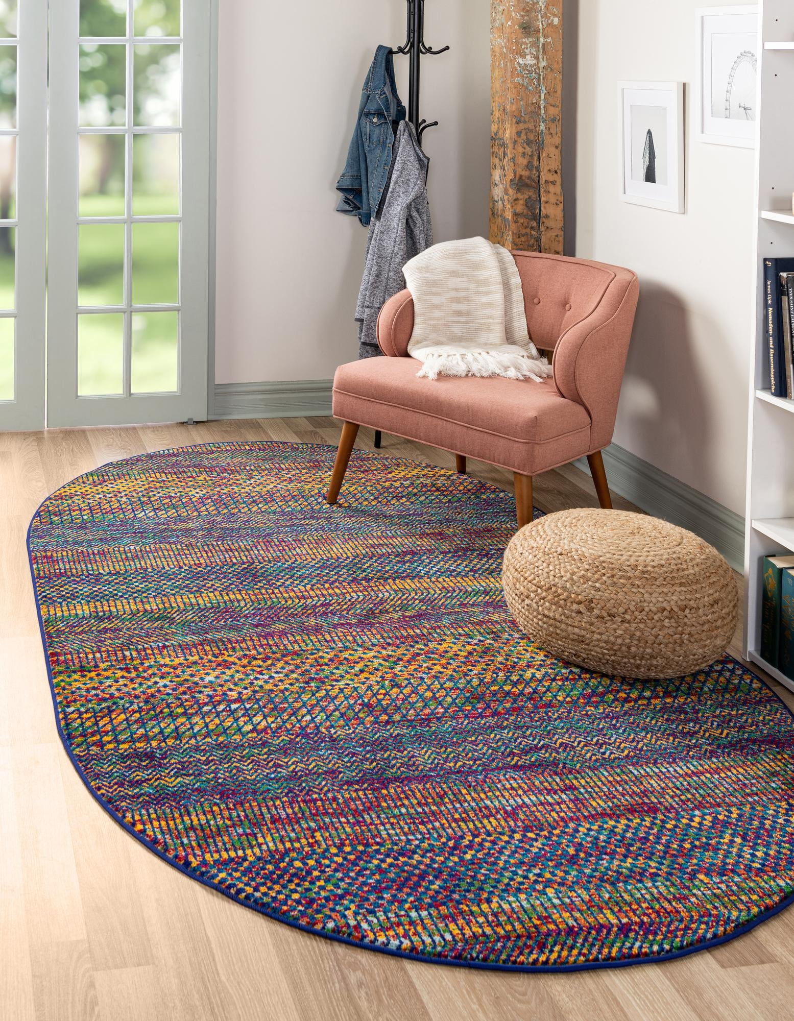 Rugs.com Calypso Collection Rug – 8' x 10' Oval Multi Medium Rug ...