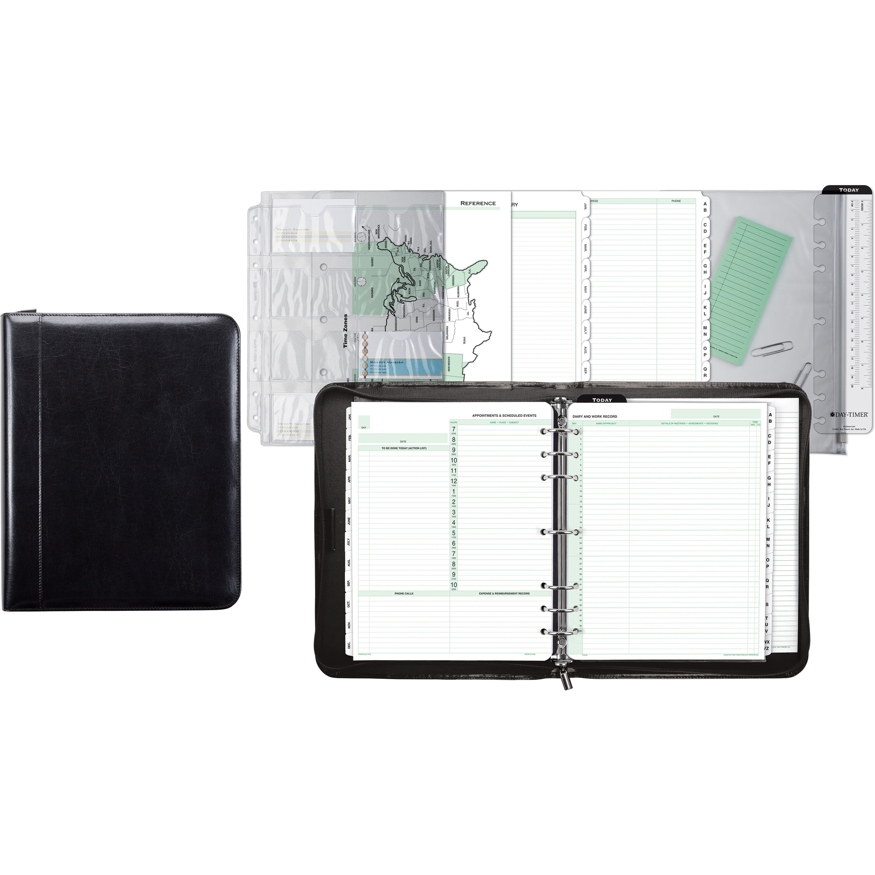 Day-Timer Aristo 1" Bonded Leather Binder Set, Black - Walmart.com