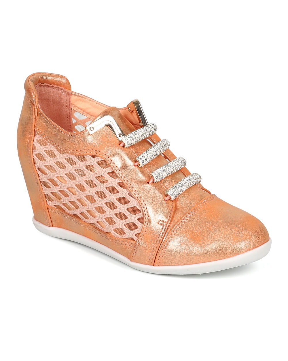Vigo Fiore CF93 Women Glitter Lace Bejeweled Wedge Fashion Sneaker ...