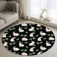 4ft Round Rug Cute Rabbits Area Rugs for Living Room Bedroom Washable ...