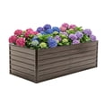 Metal Elevated Raised Garden Bed Wood Grain Color Rust-Resistant Steel ...