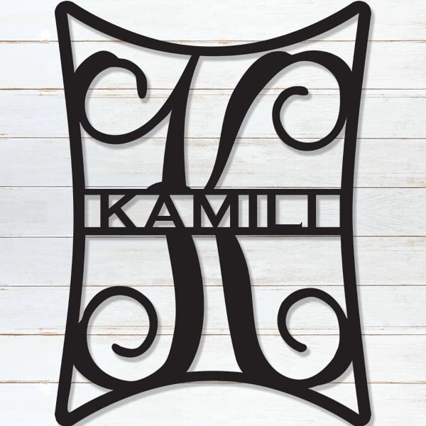 Elegance Single Letter Metal Monogram with Name Black - 18" K - Walmart.com