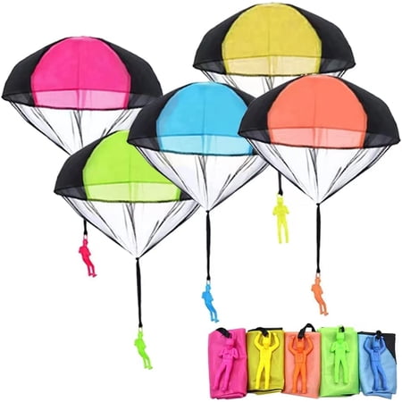 HEIBIN Parachute Toys, Hand Throwing Parachute Play Set, Multicolor ...