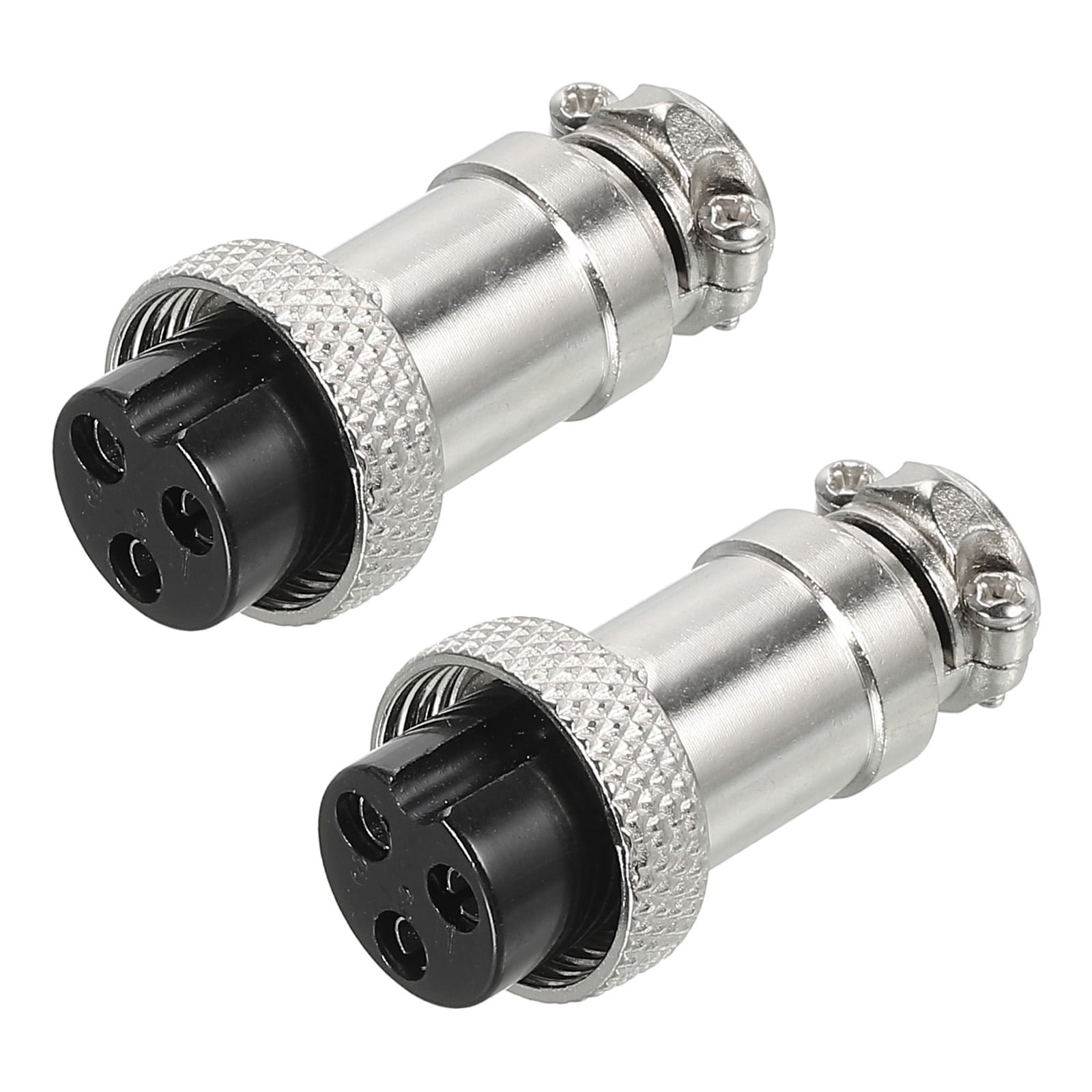 Uxcell Aviation Connector GX16 3 Pins 16mm Silver Female Wire Panel ...