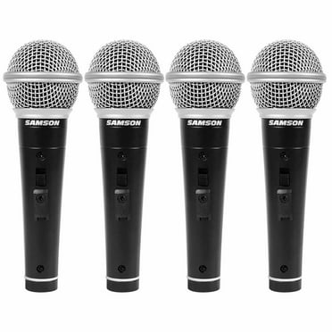 (4) Samson M10 Handheld Dynamic Vocal Microphones with Tripod ...