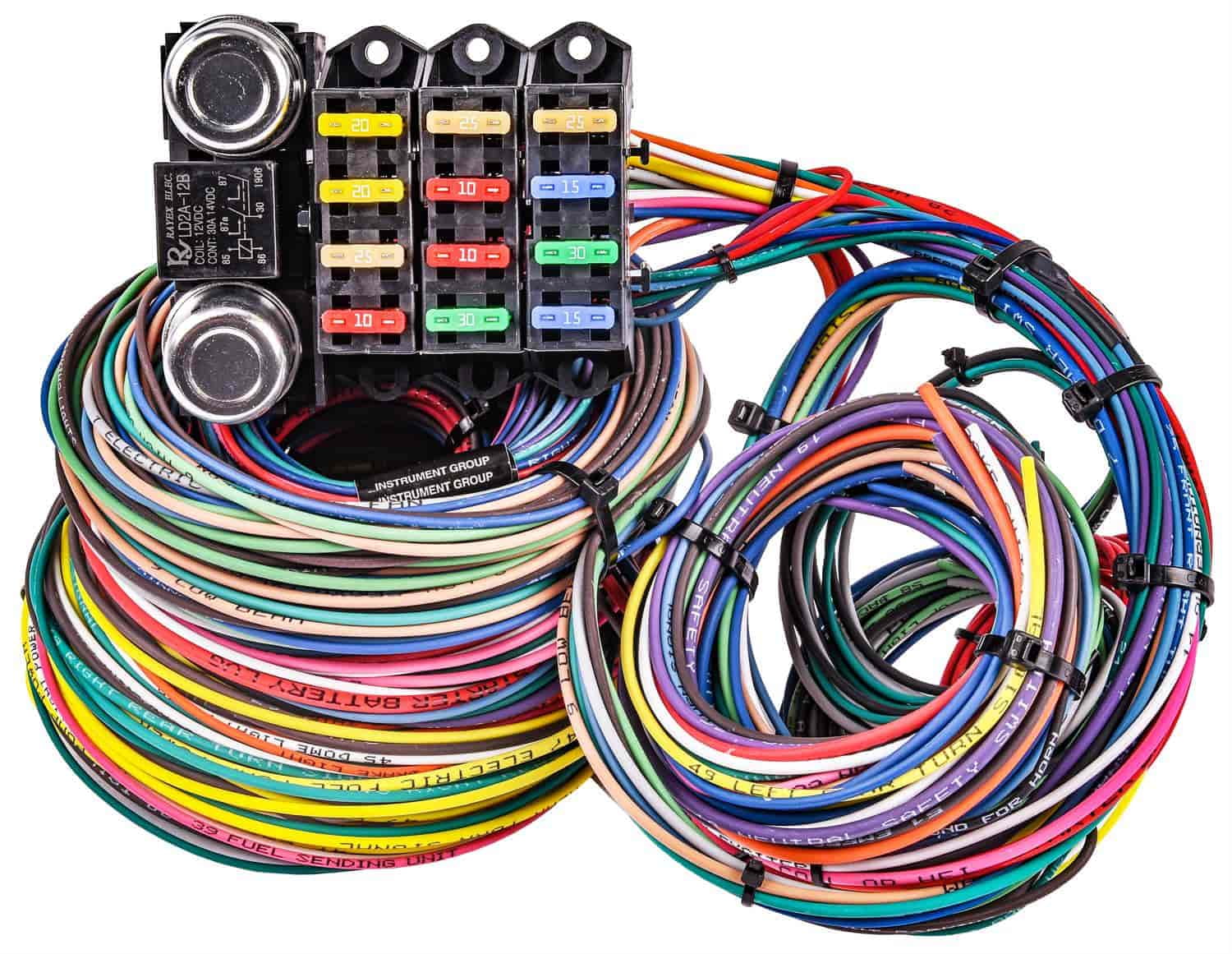 JEGS 10411 Universal Wiring Harness 14-Circuit High-Quality Prelabeled ...