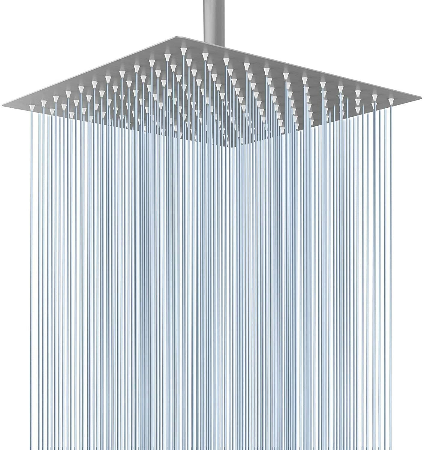 CES 12"Square Rain Shower Head Ultra Thin High Pressure Brushed Nickel ...