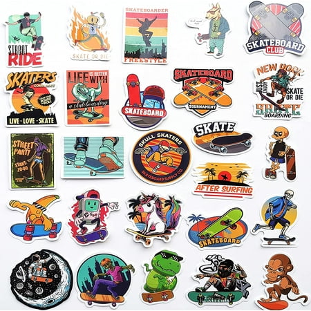 Cool Skate Board Sticker Packs Funny Skateboard Helmet Decals ...