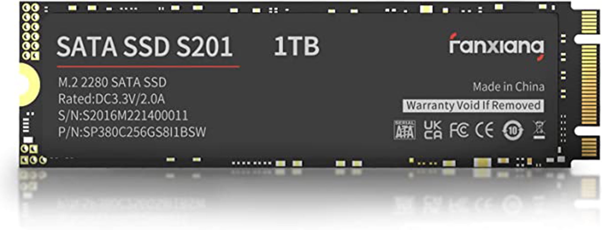 fanxiang S201 1TB SSD SATA, M.2 SSD 2280,SATA III 6Gb/s,Internal Solid ...