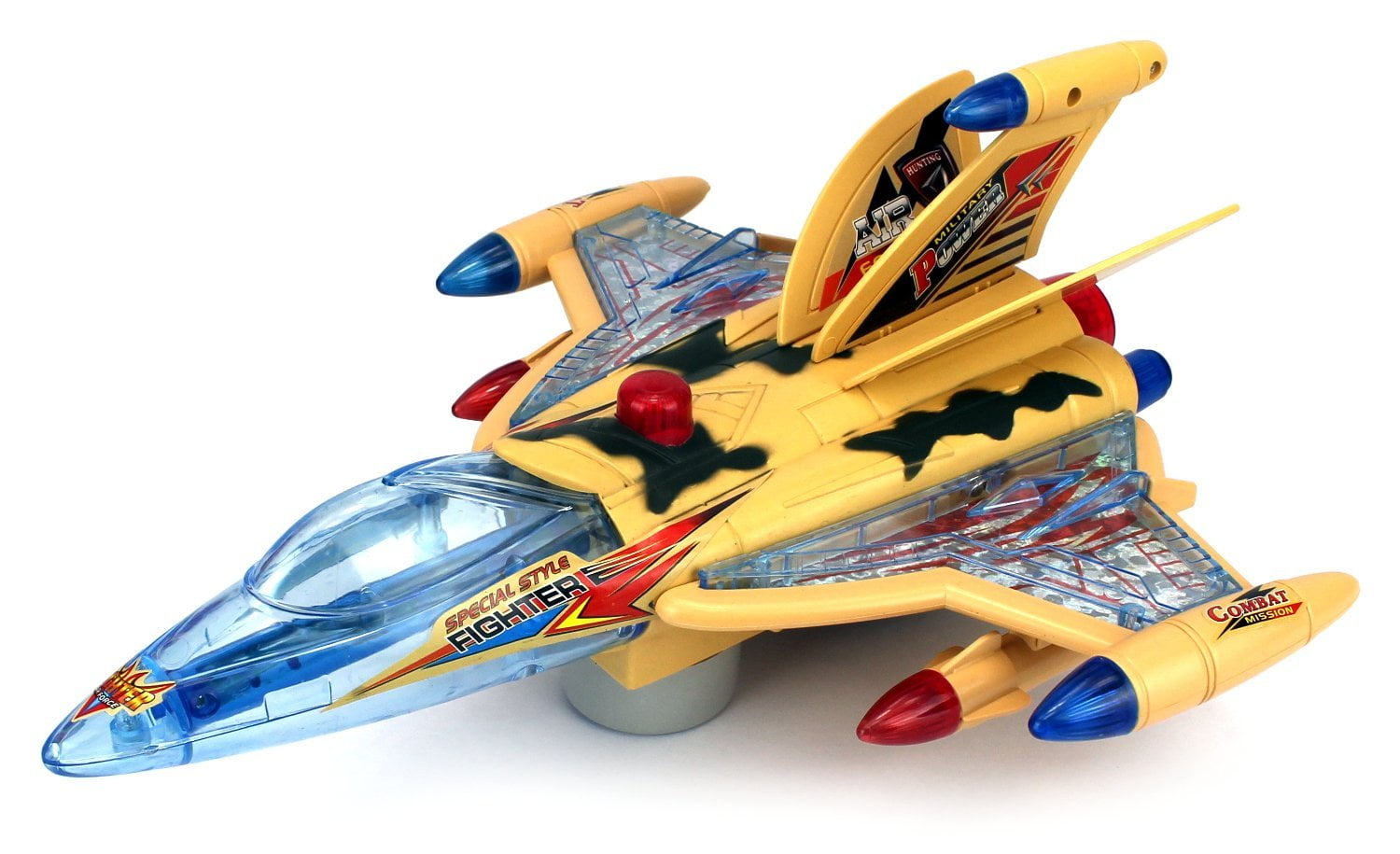 Sky Eagle Fighter Jet Battery Operated Bump and Go Toy Plane w ...