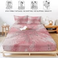 Cal.King Size Fitted Sheet Set - Pink Gray Burst 3 Piece Bedding Sets ...