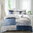 4 Piece Duvet Cover Set Cal king, Vintage Blue Gray Oil Painting Soft ...