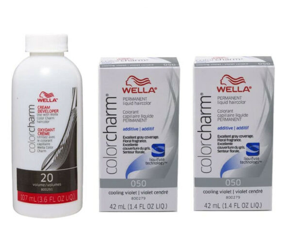 Wella Color Charm 050 Cooling Violet 2-Pack with Cream 20 Developer 3.6 ...